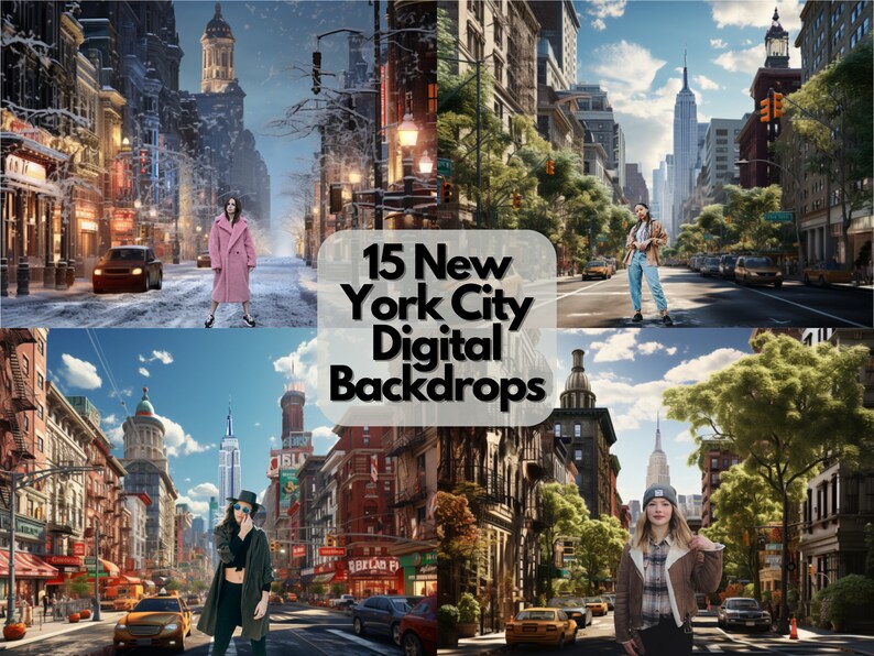 15 X Bundle New York City Digital Backdrops New York Overlays New York ...