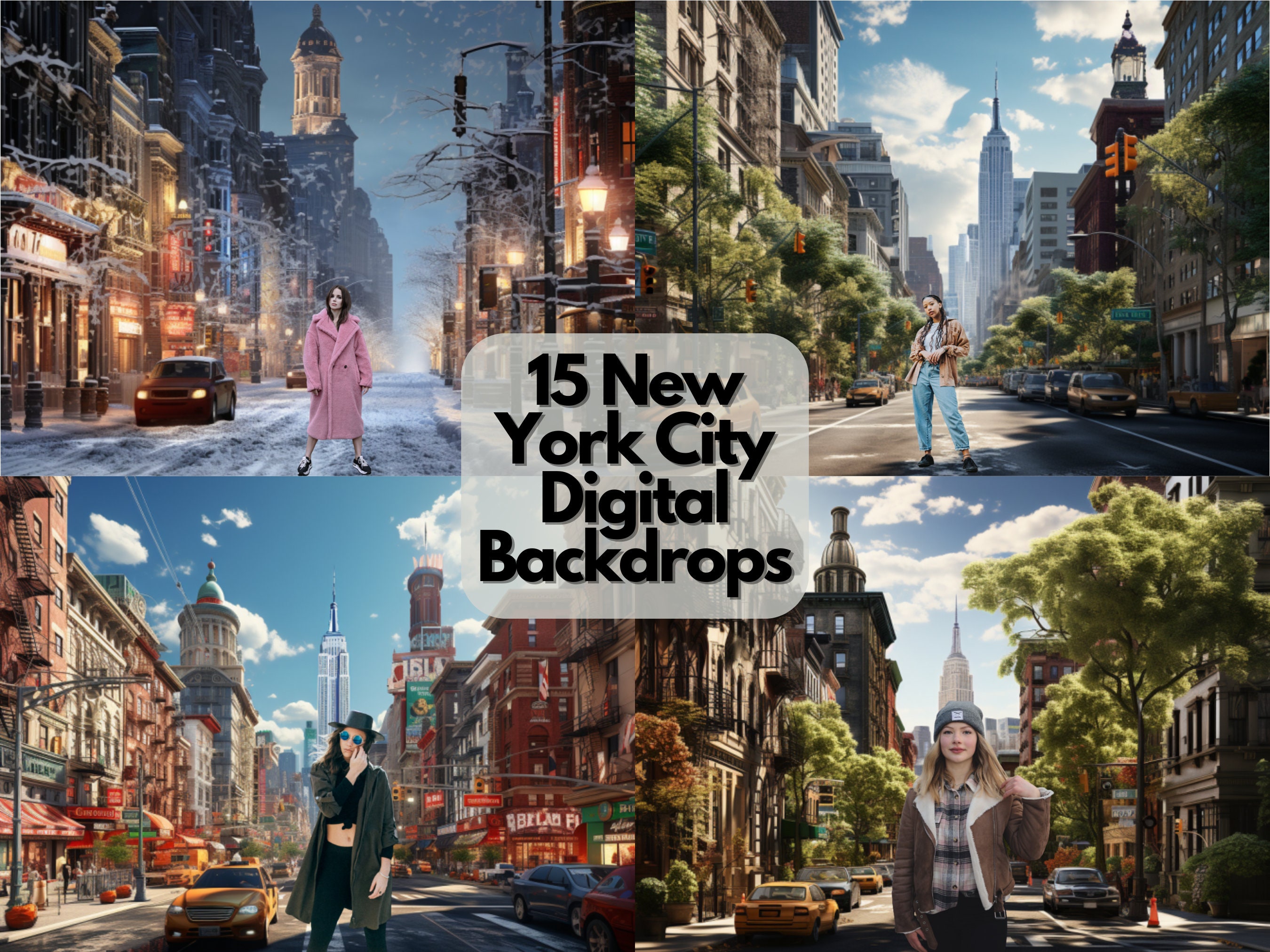 15 X Bundle New York City Digital Backdrops New York Overlays New York ...