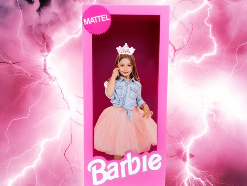 Barbie Box Backdrop Barbie Box Overlay Barbie Box Background Digital ...