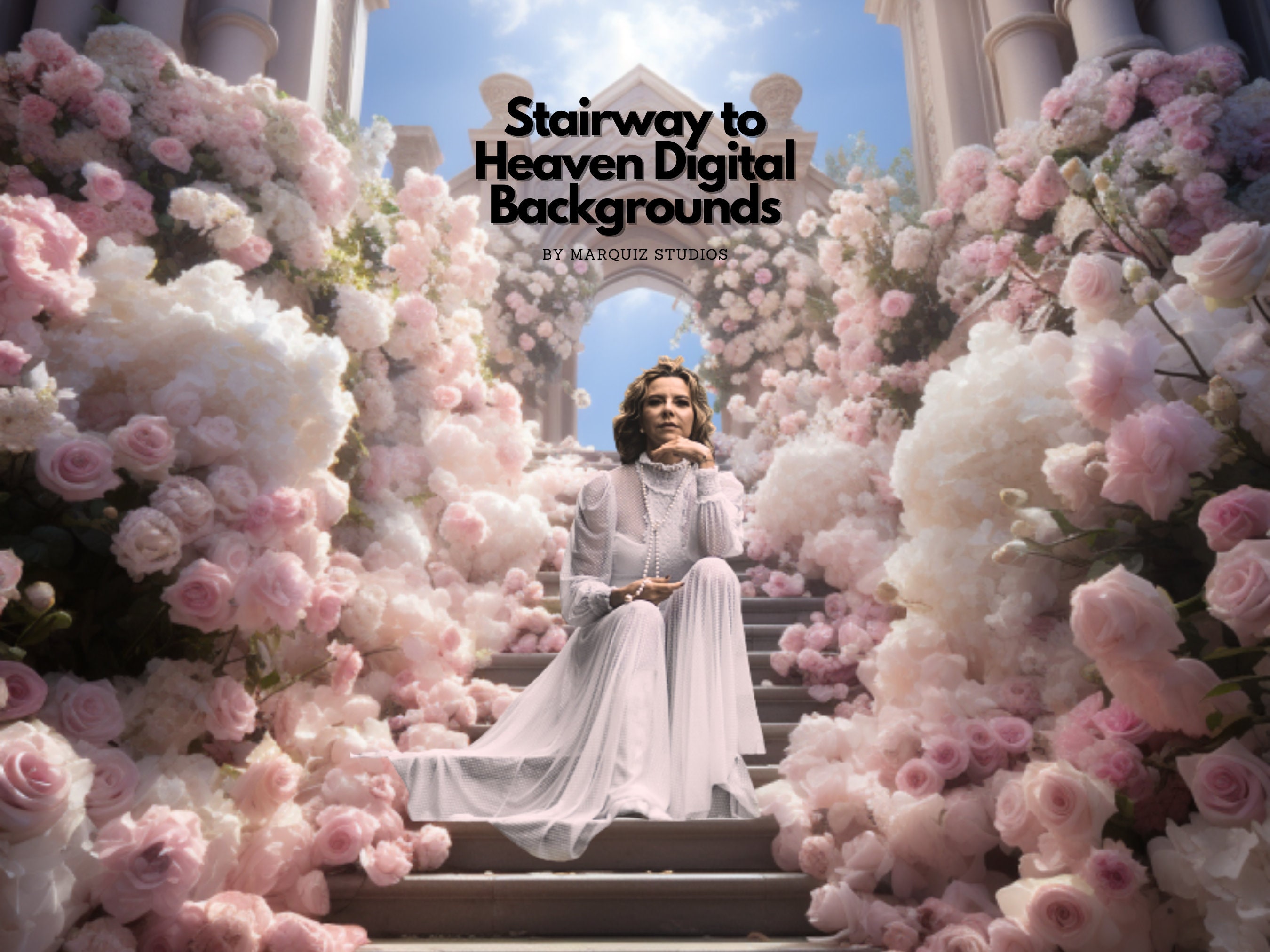 Stairways to Heaven Digital Backdrops Heaven Digital Backdrop Clouds Photoshop Overlay Heaven ...