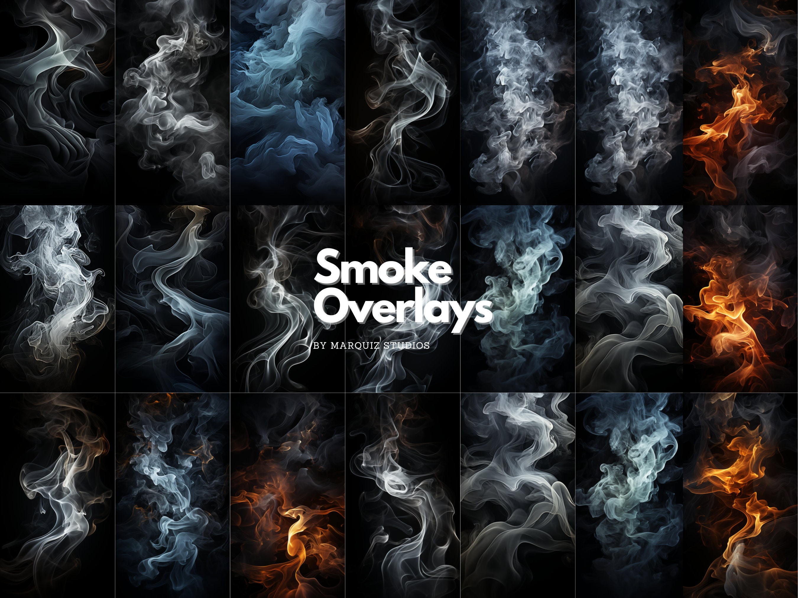 PNG Smoke Overlay Bundle High Quality Photoshop Overlays Photography ...