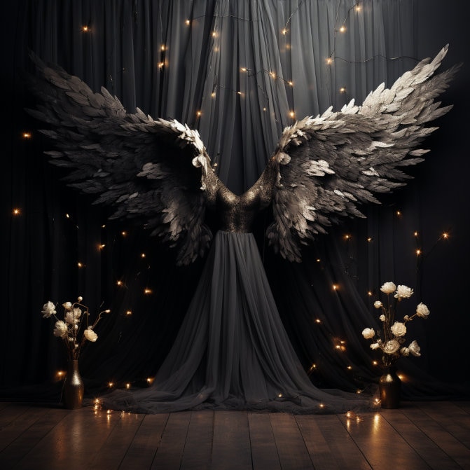 Black Angel Wings Angel Wings Backdrops Angel Wings Overlays Angel ...