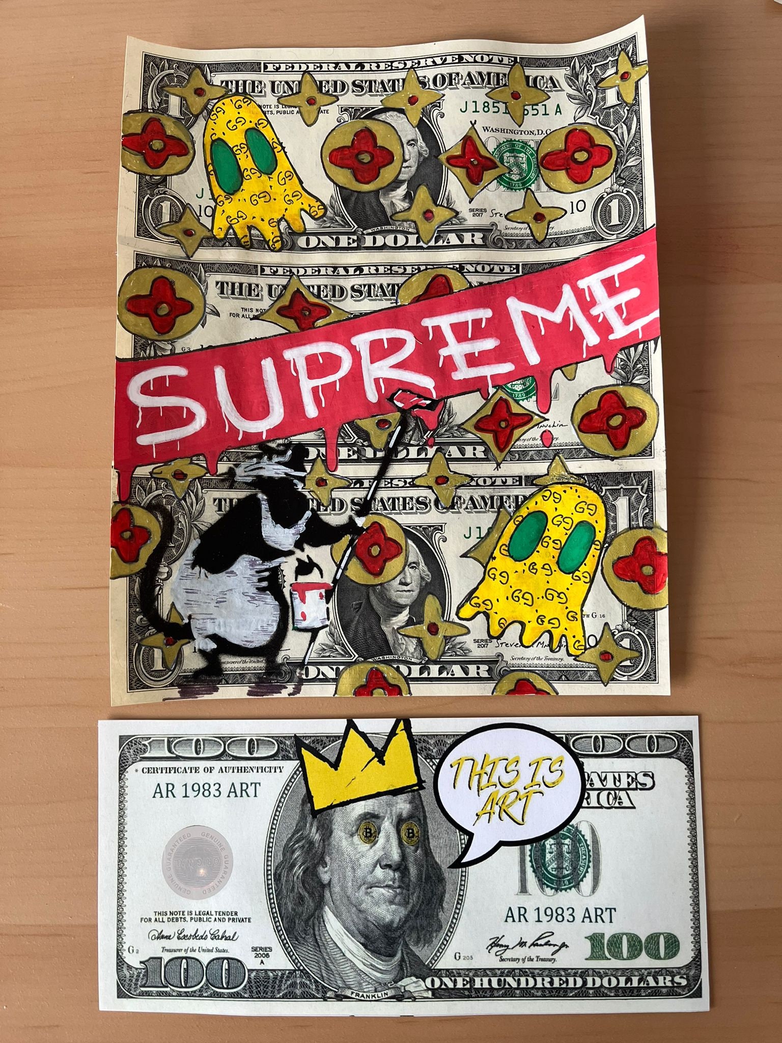 Banksy Inspired Currency Art I Money Art I Painted Currency I - Etsy