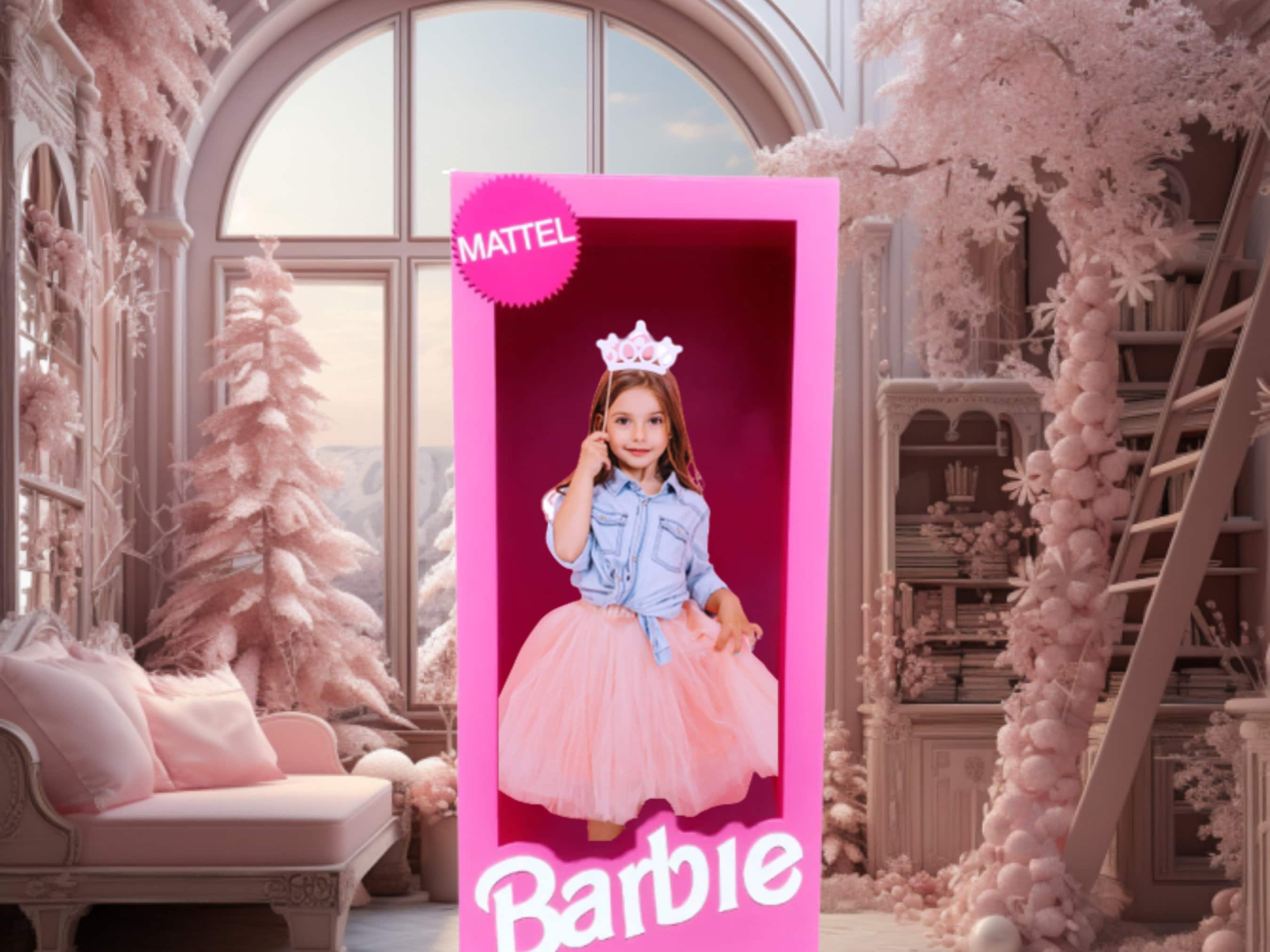 Xmas Barbie Box Digital Backdrop Christmas Barbie Overlay Barbie Box ...