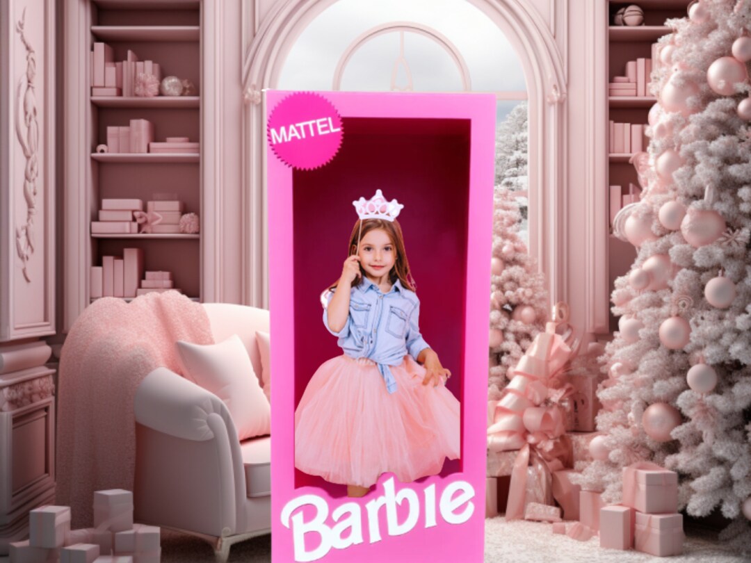 Christmas Barbie Digital Backdrop Barbie Box Backdrop Xmas Barbie ...