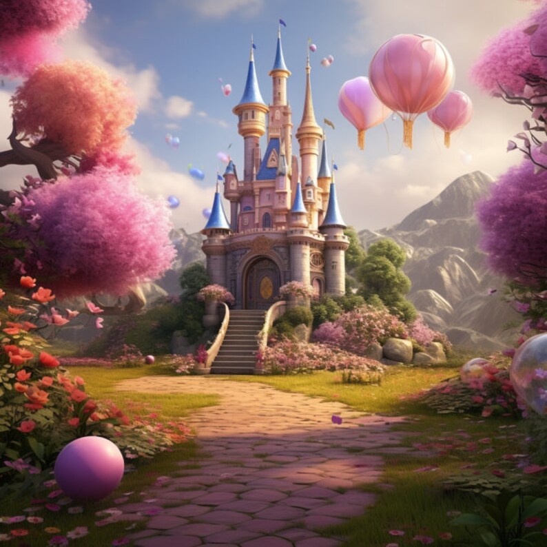 Cinderella Castle Digital Backdrops Kids Digital Overlays Kids Photoshop Overlays Cinderella ...