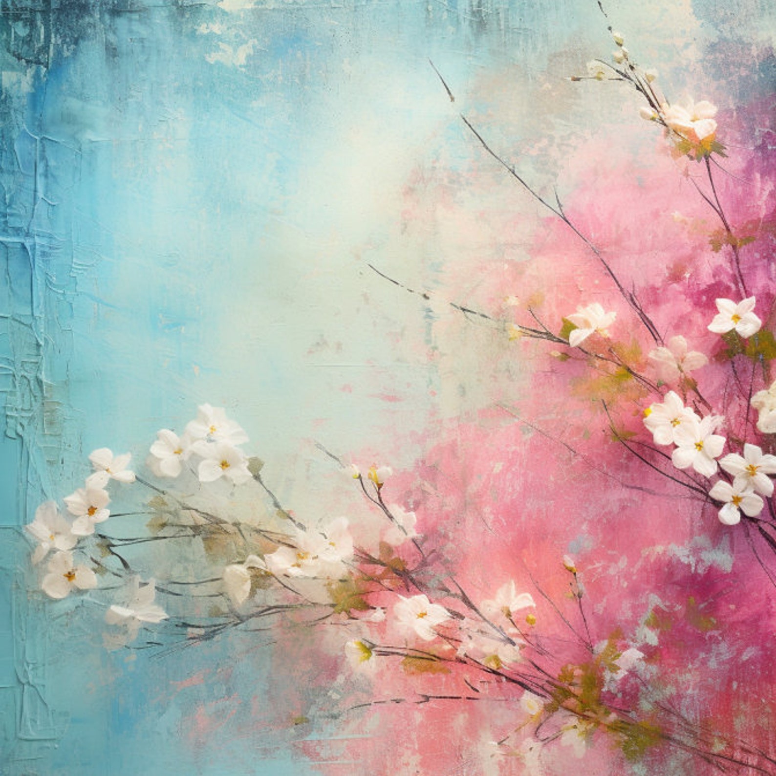 Floral Old Canvas Digital Backdrops Floral Photoshop Overlays Canvas ...