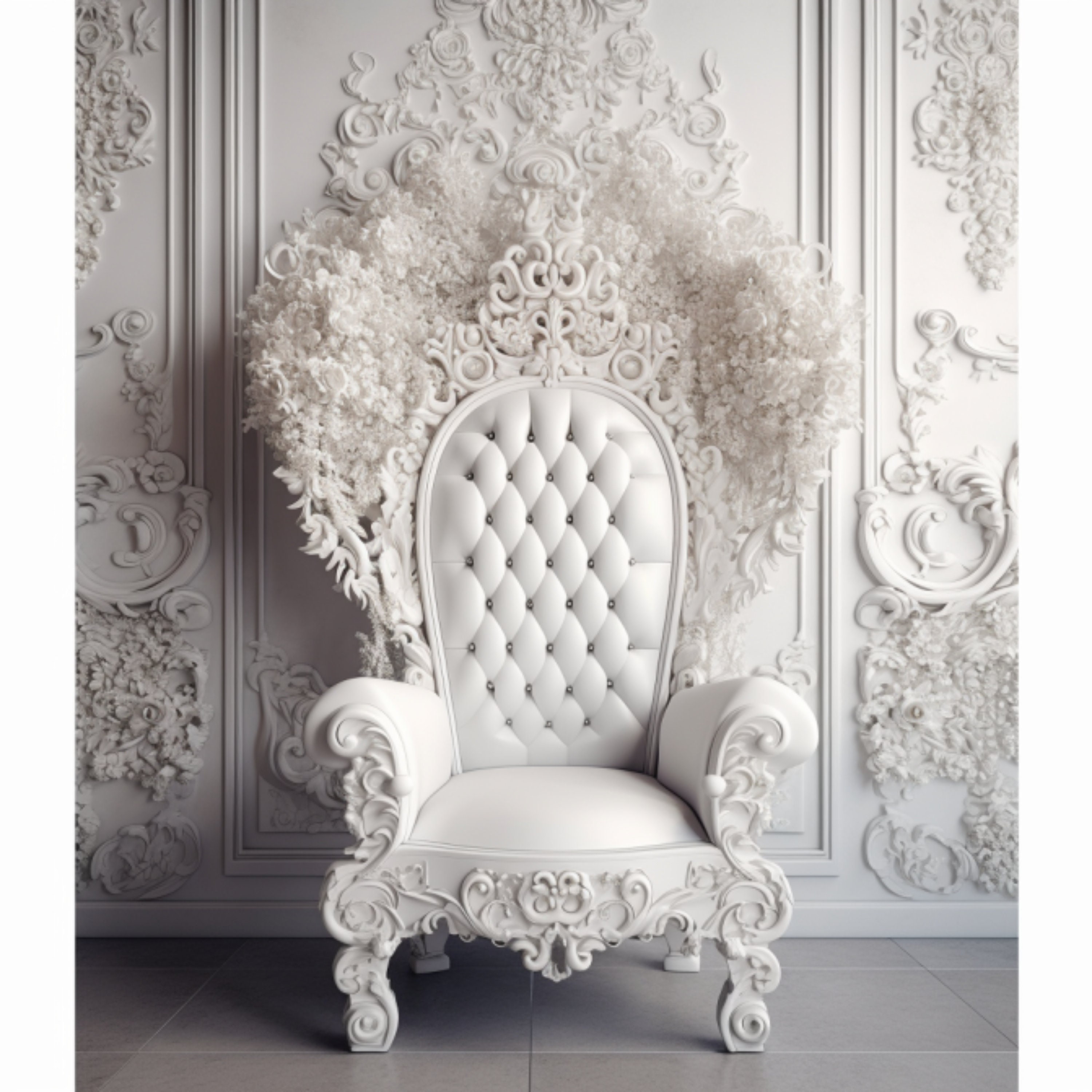 White & Pastel Thrones Digital Backdrops White Chair Overlay Pastel ...