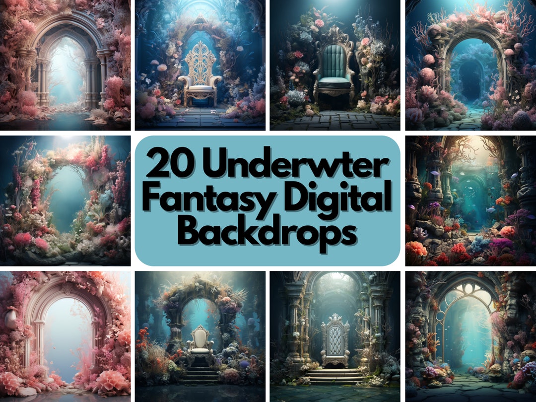 Underwater Fantasy Digital Backdrops Underwater Overlay Photoshop ...