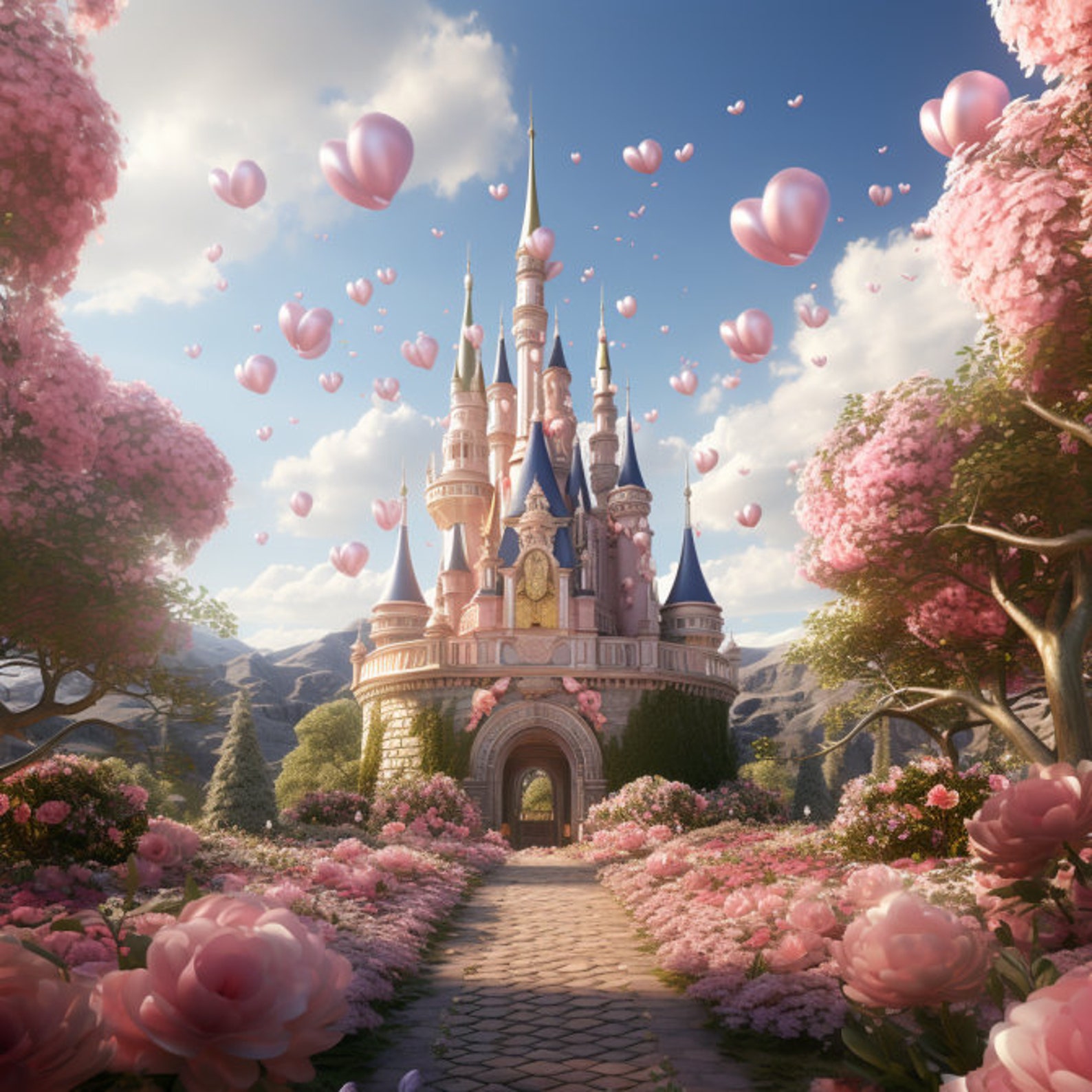 Cinderella Castle Digital Backdrops Kids Digital Overlays Kids Photoshop Overlays Cinderella ...