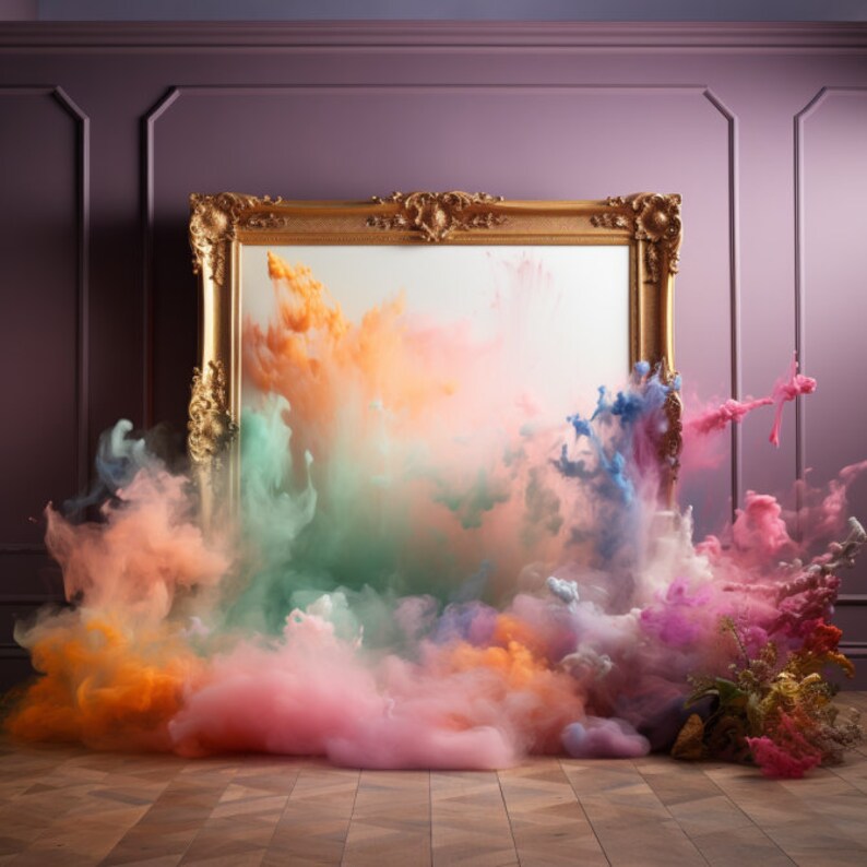 Pastel Smoke Frame Backdrops Maternity and Wedding Digital - Etsy