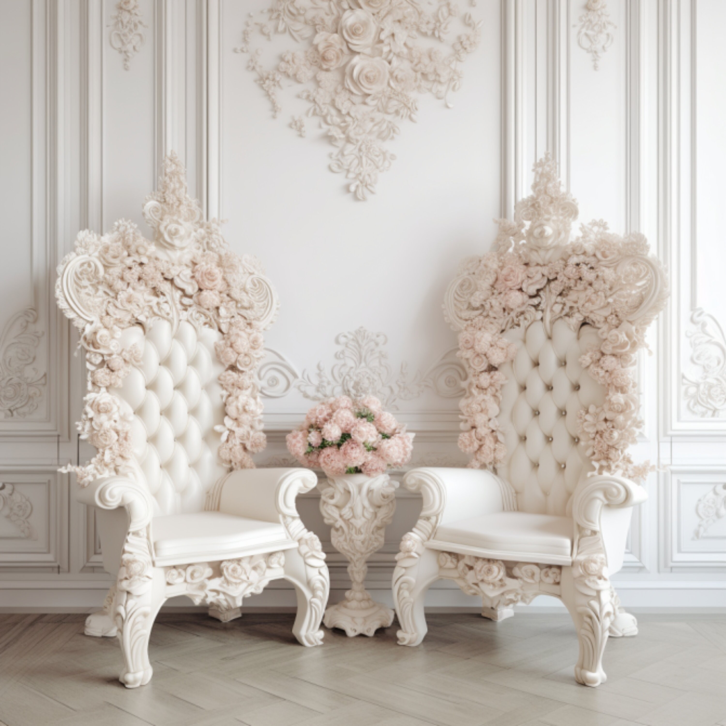 White & Pastel Thrones Digital Backdrops White Chair Overlay Pastel ...