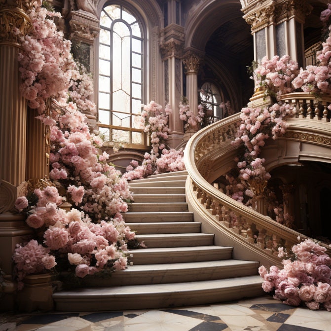 Castle Spiral Staircase Digital Backdrops Castle Backdrop - Etsy