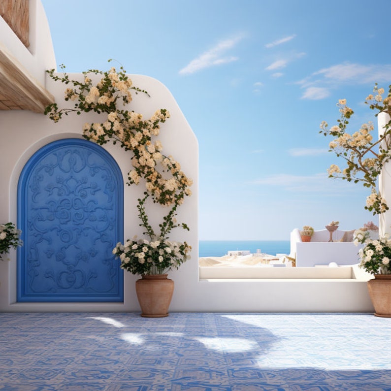Santorini Digital Backdrops Greece Digital Backdrops Paradise Photoshop ...