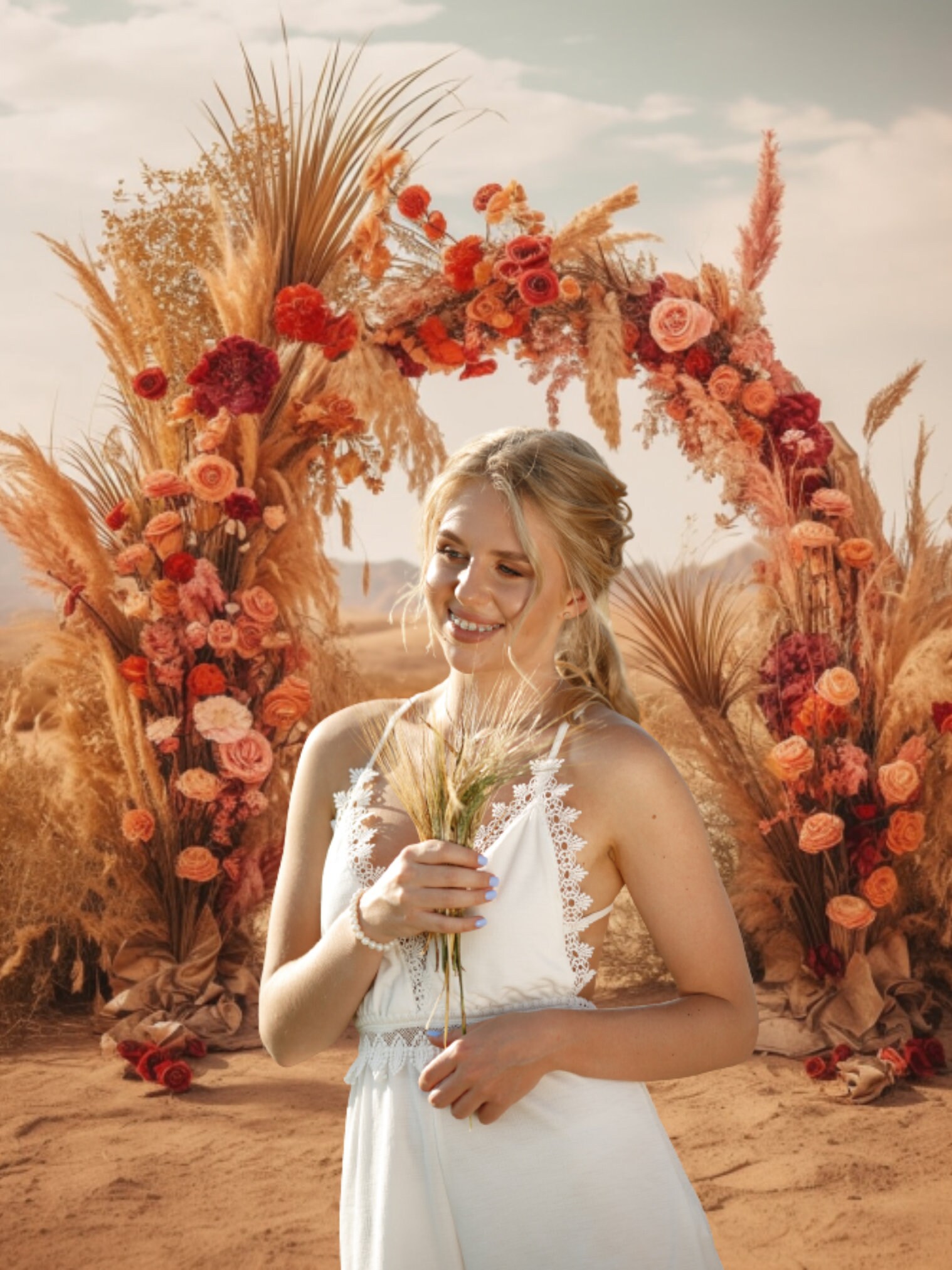 Boho Desert Floral Arches Digital Backdrops Boho Backdrops Floral ...
