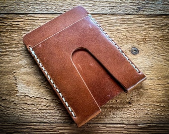 Mini Franklin Personalized Leather Card Holder Leather Card Sleeve ...