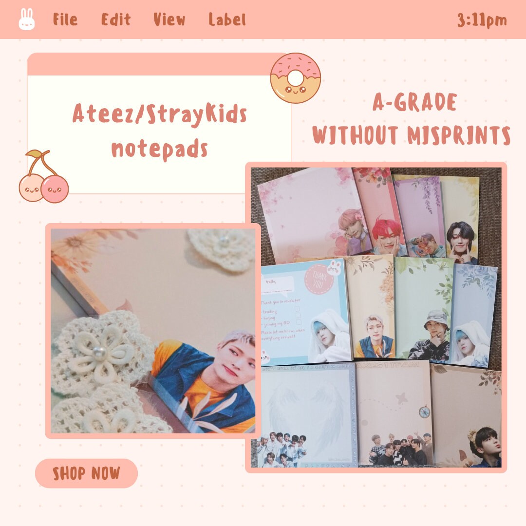 K-pop Notepad Notepad Ateez / Stray Kids - Etsy