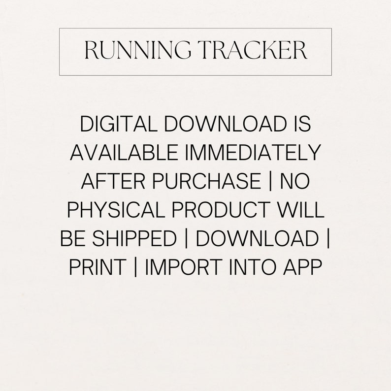 Monthly Running Tracker | Fitness Tracker | Minimalistic | to Use With ...