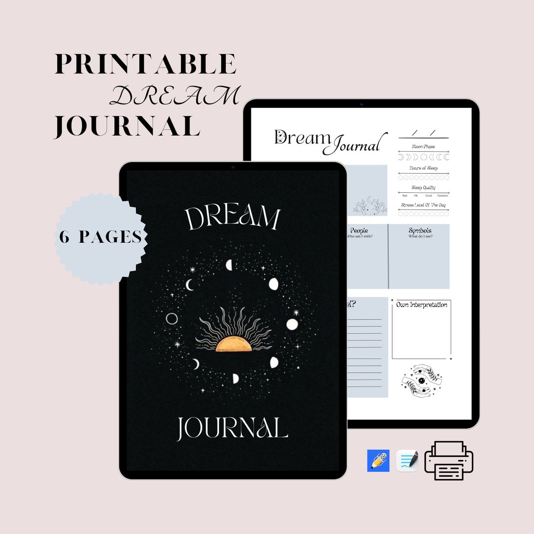 Printable Dream Journal | Dream Analysis | Dream Tracker | Dream Dairy ...