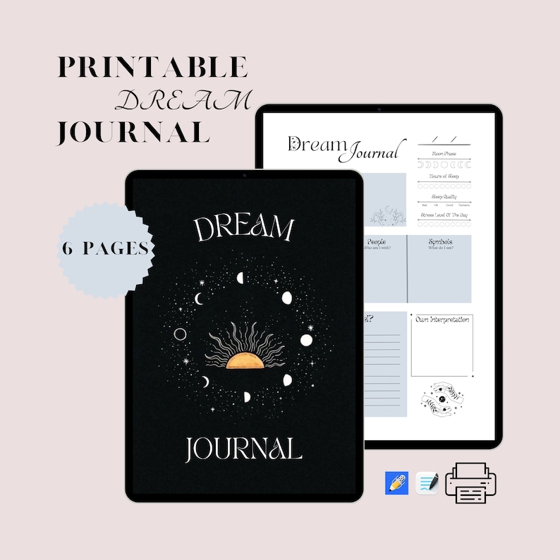 Printable Dream Journal Dream Analysis Dream Tracker - Etsy