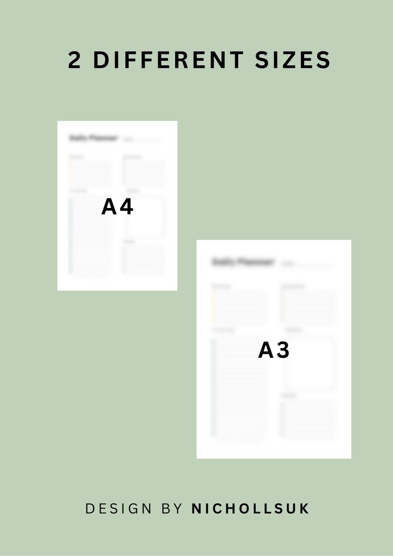 Printable Daily Planner: To-do List, A4/A3 (digital Download) - Etsy UK