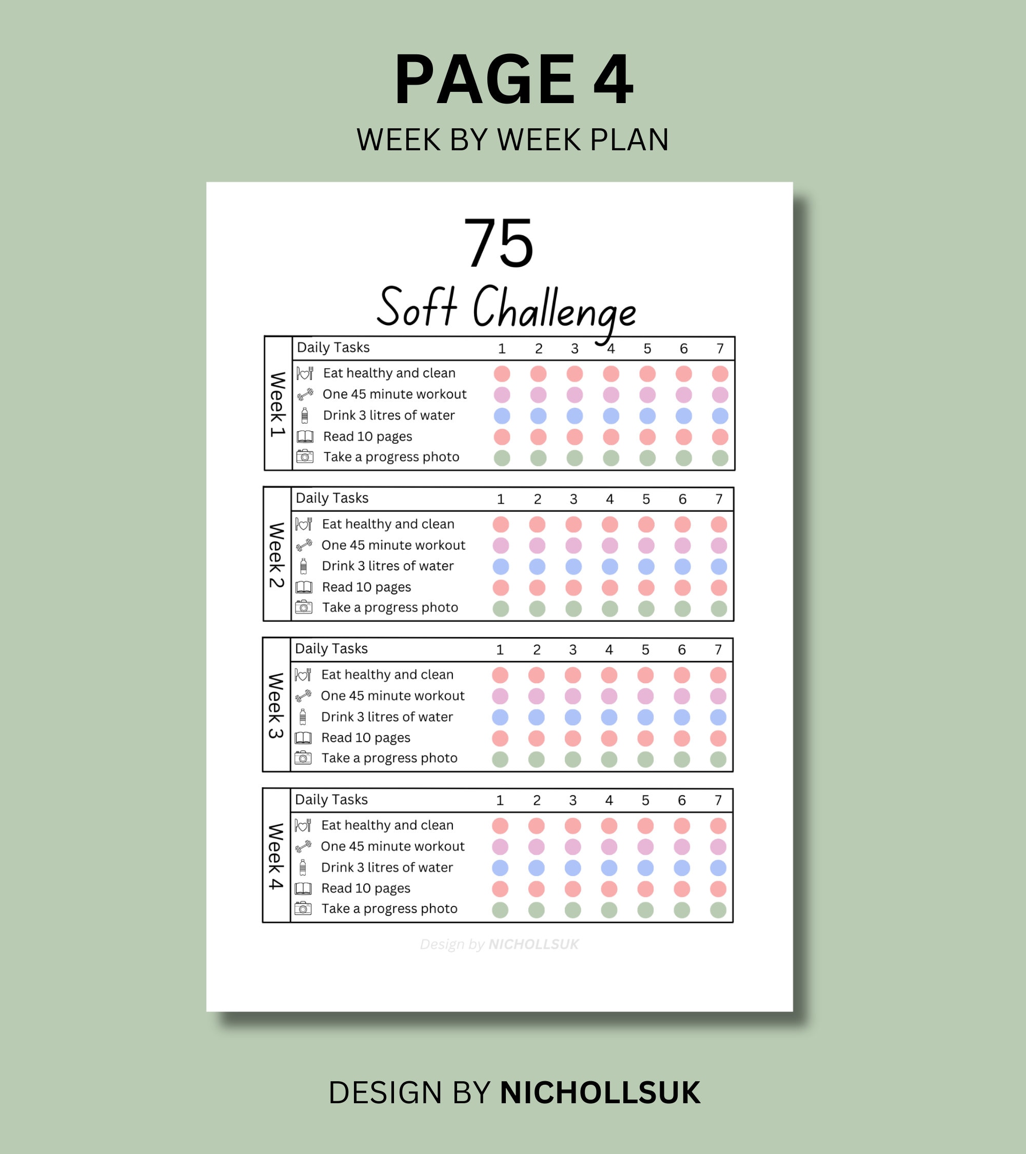 75 Soft Challenge | 75 Soft Printable | 75 Day Challenge Printable ...