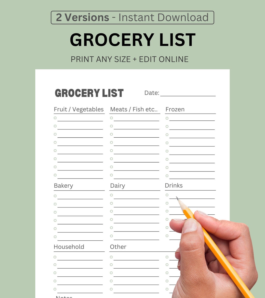 Grocery List Shopping Template. Shopping Tracker, Track Groceries ...