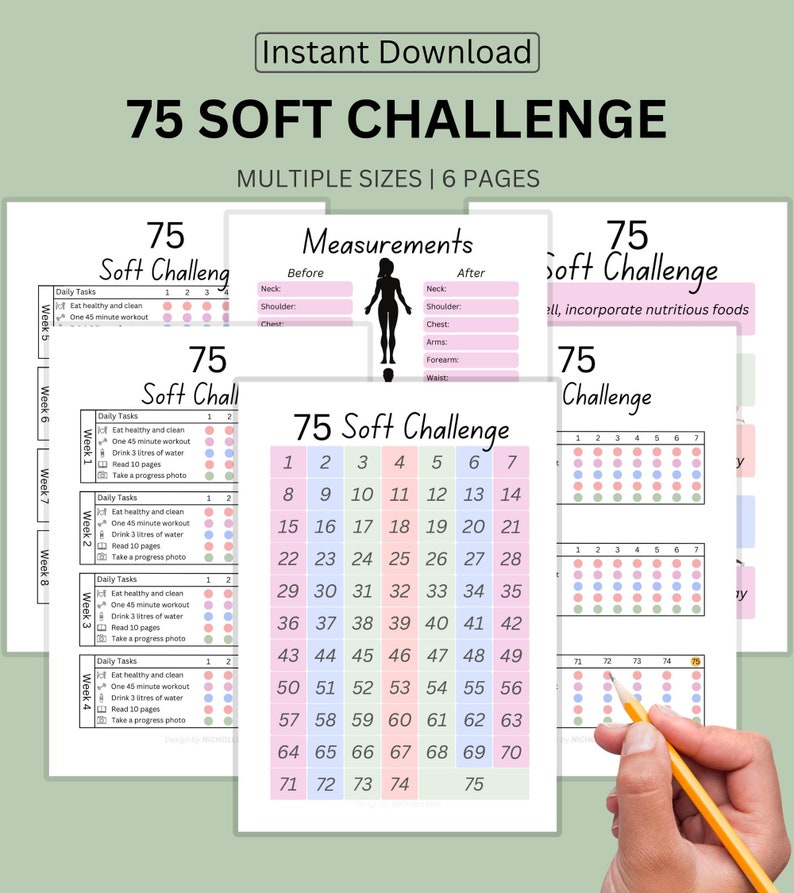 75 Soft Challenge | 75 Soft Printable | 75 Day Challenge Printable ...