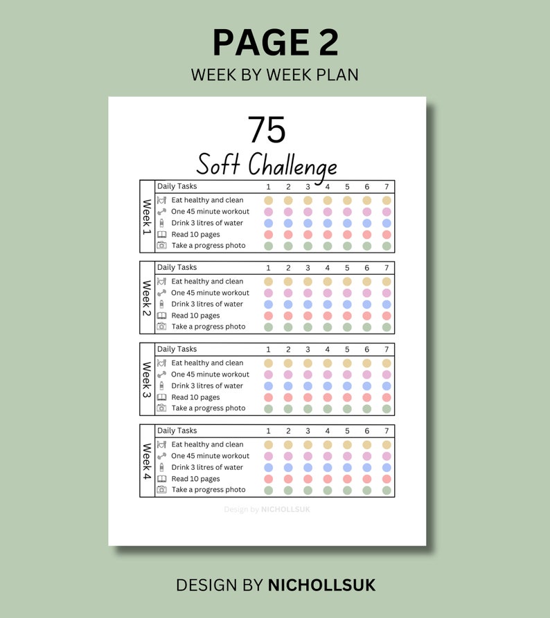 75 Soft Challenge | 75 Soft Printable | 75 Day Challenge Printable ...