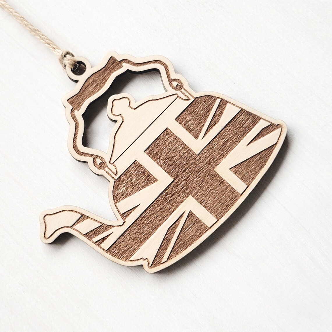 British Union Jack Victorian Copper Kettle Teapot Wood Ornament ...