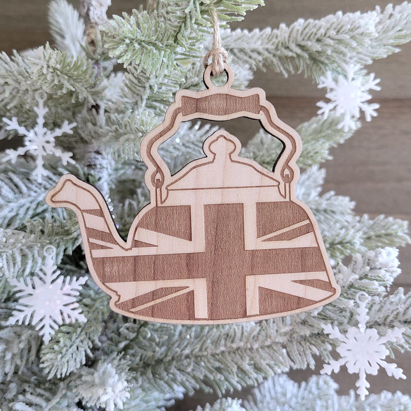 British Union Jack Victorian Copper Kettle Teapot Wood Ornament ...