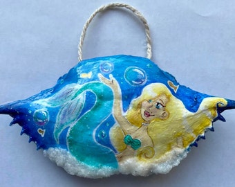 Hand Painted Ocean Shore Crab Shell Ornament - Etsy