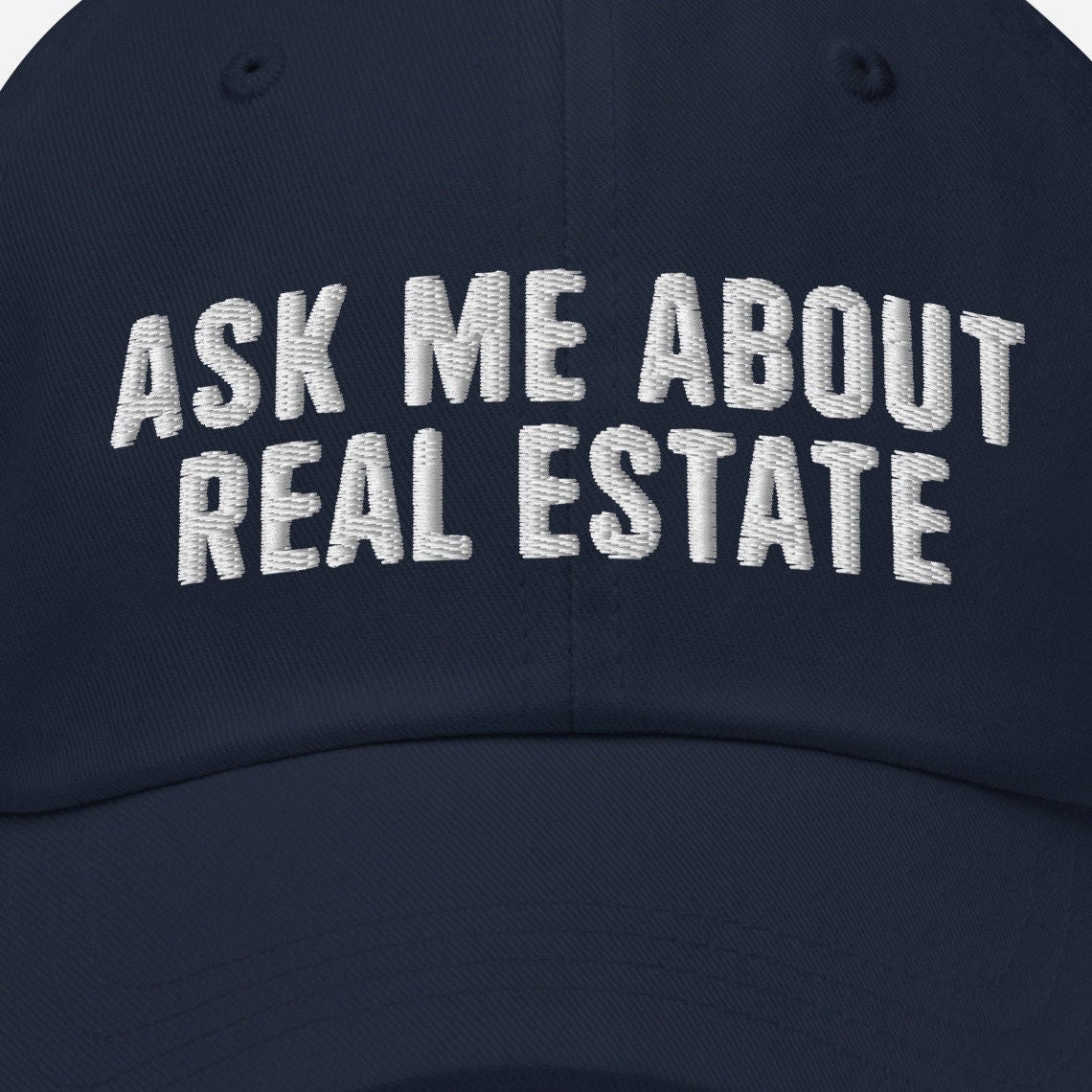 Realtor Hat, Custom Embroidered Hat, Ask Me About Real Estate, Realtor ...