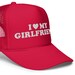 I Love My Girlfriend Hat, Custom Embroidered Hats, 1 Year Anniversary ...