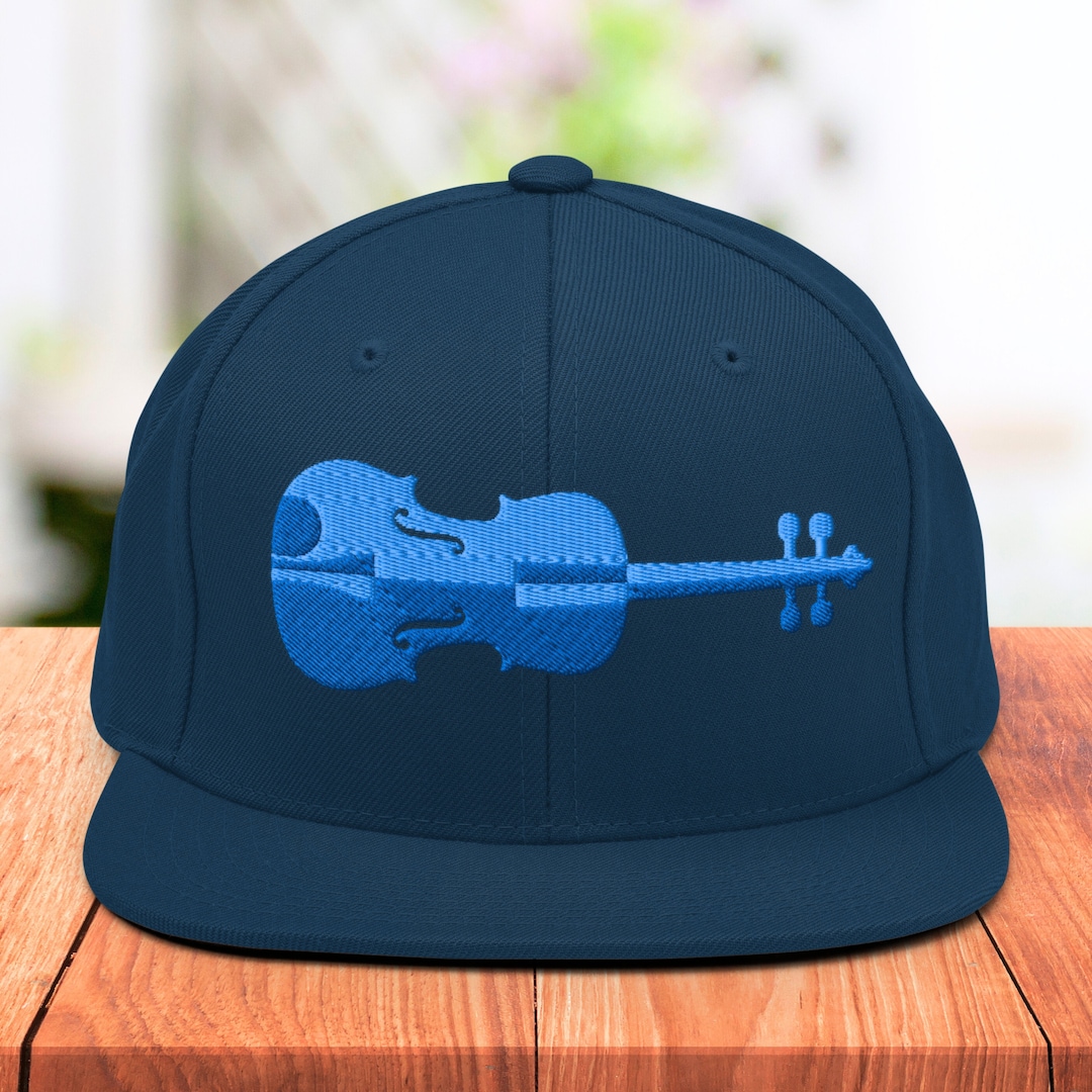 Violin Embroidered Snapback Hat, Musician's Stylish Accessory for Men ...