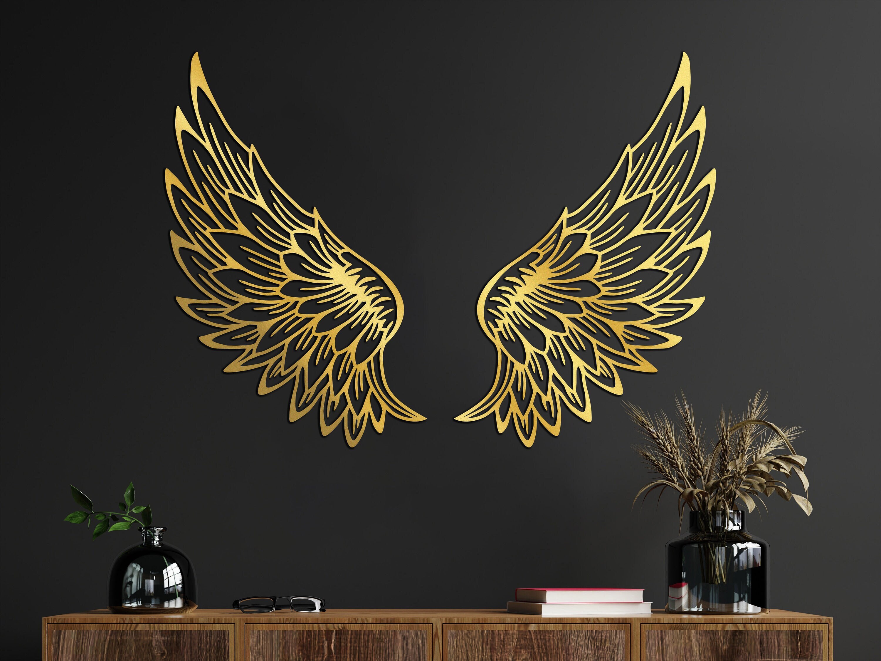 Angel Wings Metal Wall Art 2 Pieces Angel Wings Wall Decor - Etsy