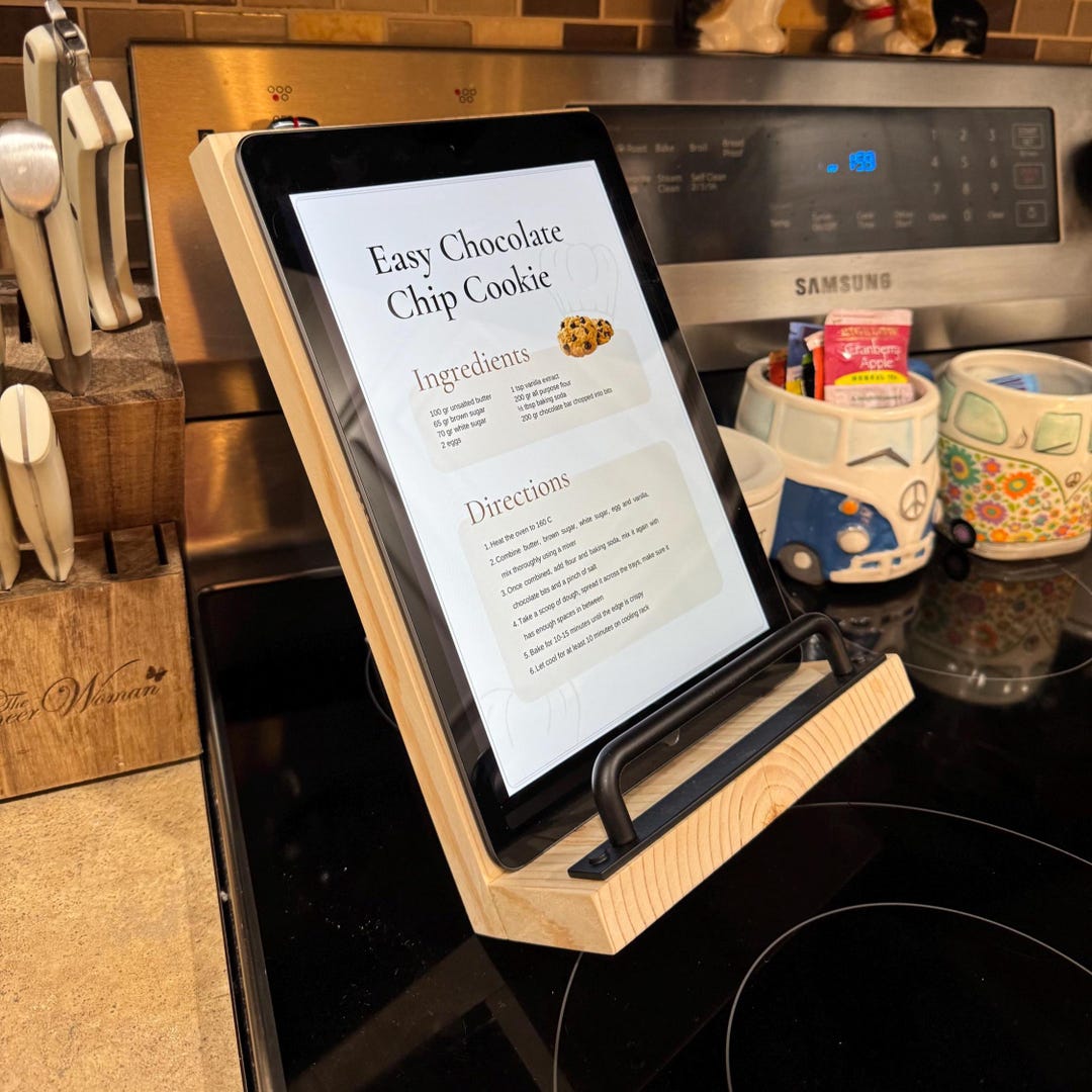 Cookbook Stand-ipad Stand-book Stand-ipad Holder-cookbook Holder-wooden ...