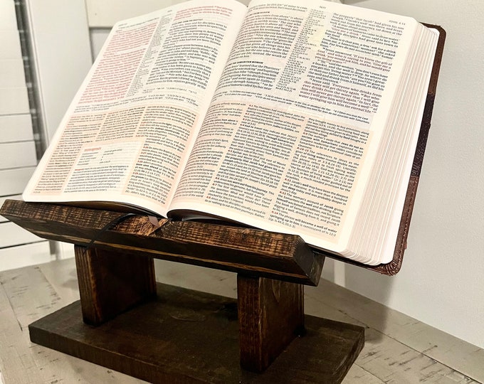 Farmhouse Charm Rustic Handmade Reading Stand Book Holder | Cookbook ...