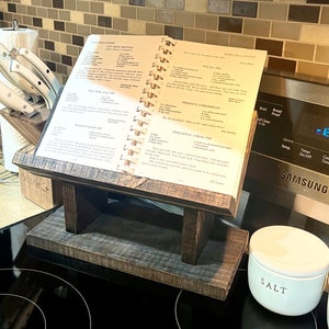 Farmhouse Charm Rustic Handmade Reading Stand Book Holder | Cookbook ...