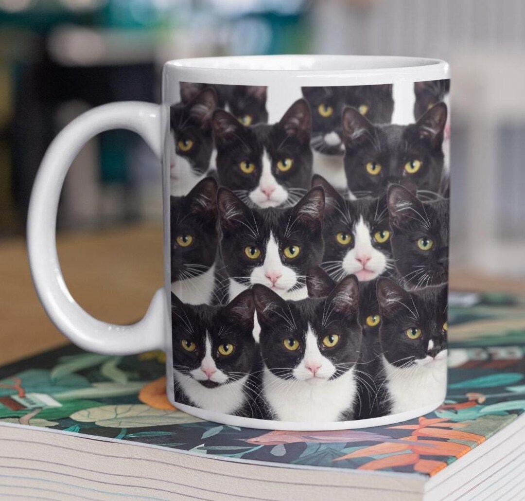 Tuxedo Cat Coffee Mug, Funny Cat Lover Mug, Cat Mom or Cat Dad Gift ...