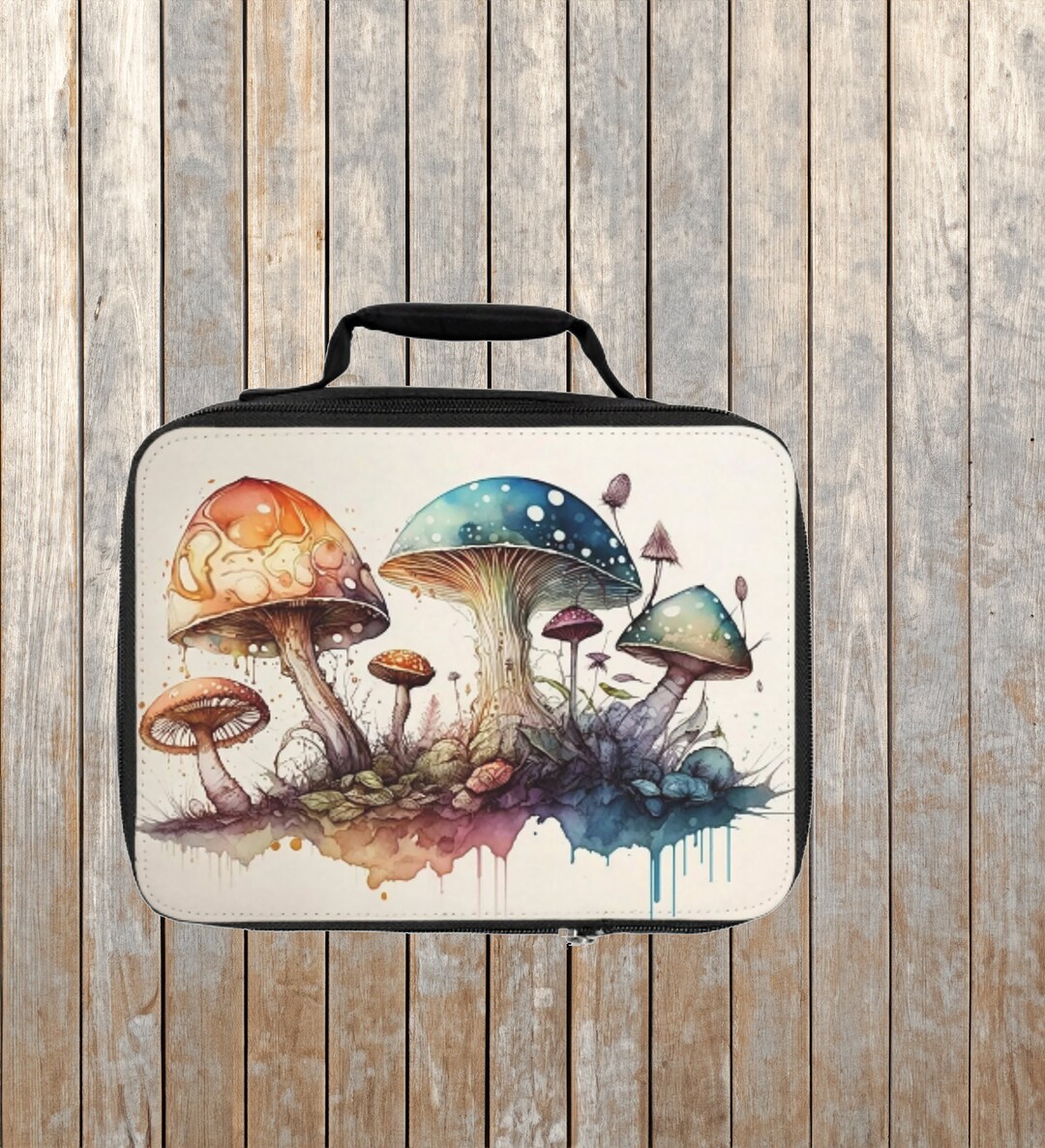 Cottage Core Mushroom Lover Gift Insulated Lunch Box With Hand Painted ...