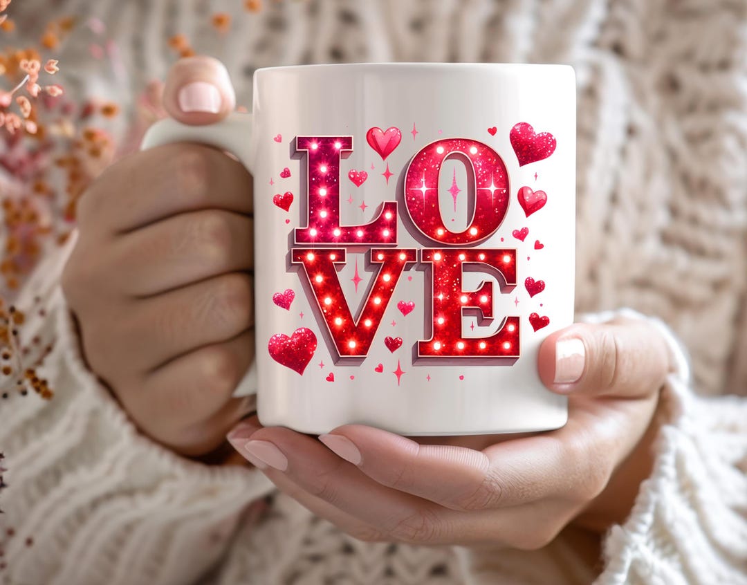Valentine's Day Love Mug Heartwarming White Ceramic Mug Romantic Gift ...