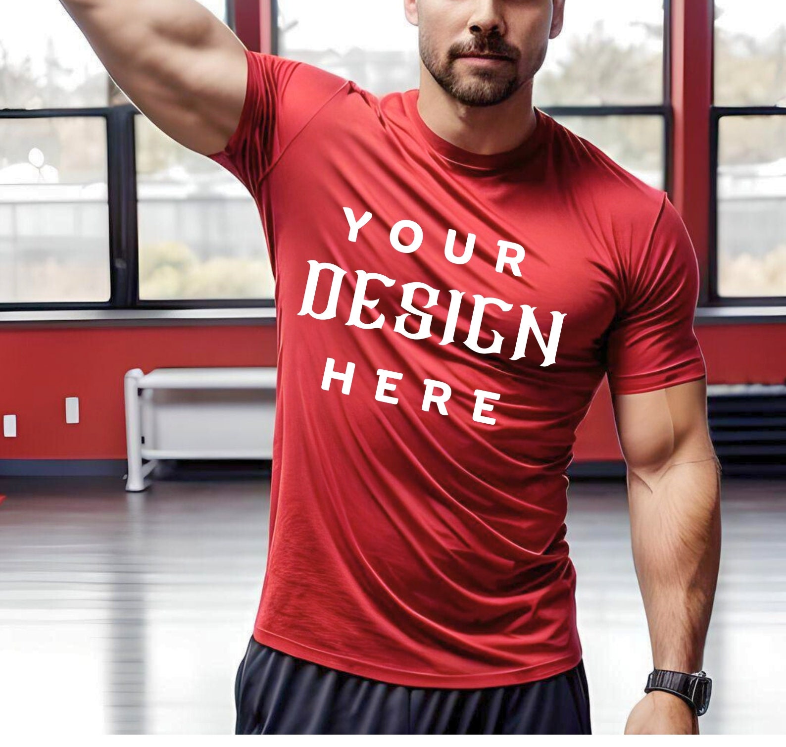 Gym Theme Shirt Mockup Fitness T-shirt Mockup Body Building - Etsy