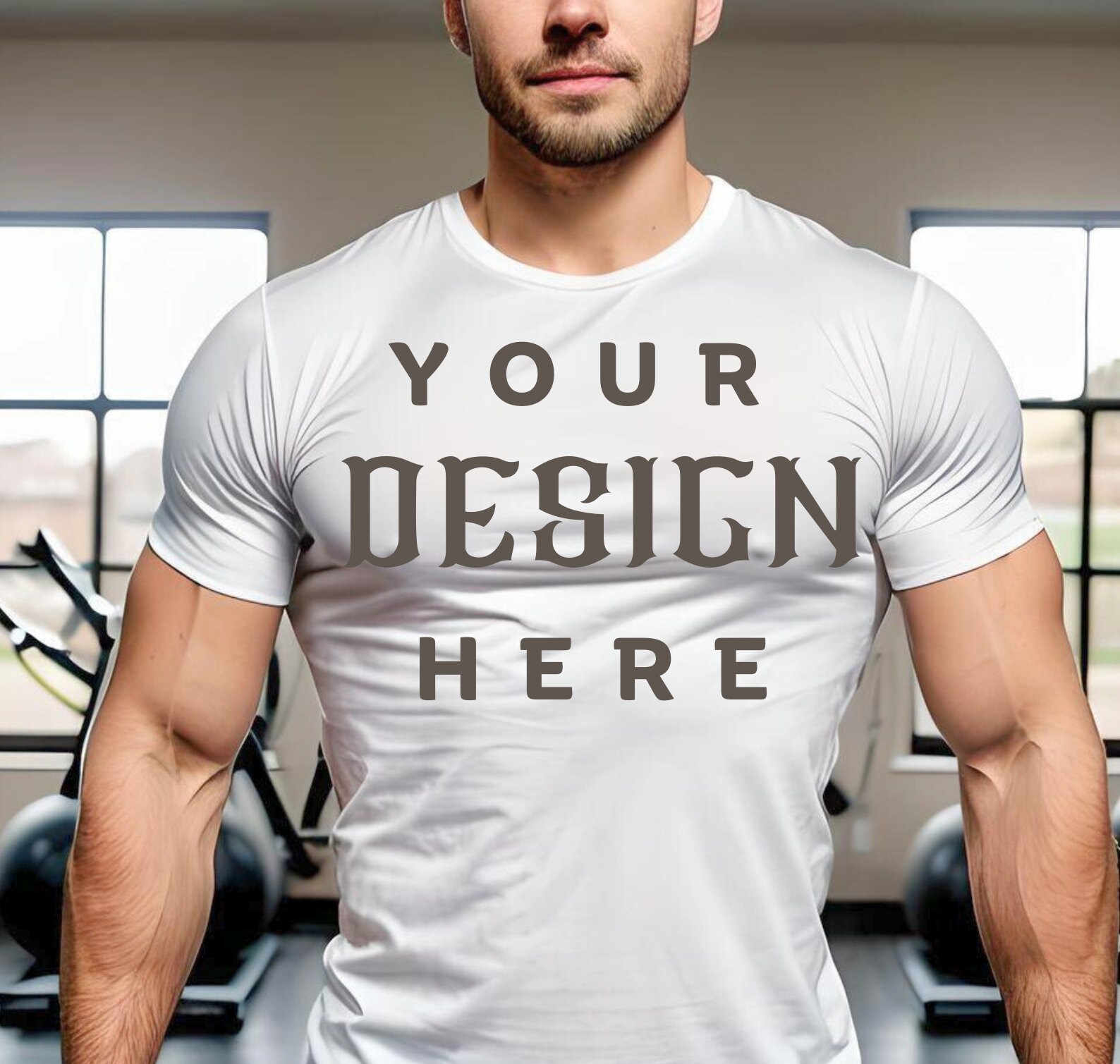 Gym Theme Shirt Mockup Fitness T-shirt Mockup Body Building - Etsy