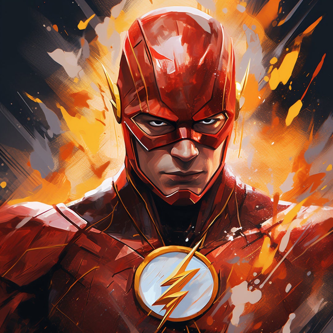The Flash Art, DC Movie Character Poster, Justice Leauge Wallart ...