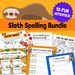 Sloth Spelling Activity Bundle for Ages 7-12 - Etsy