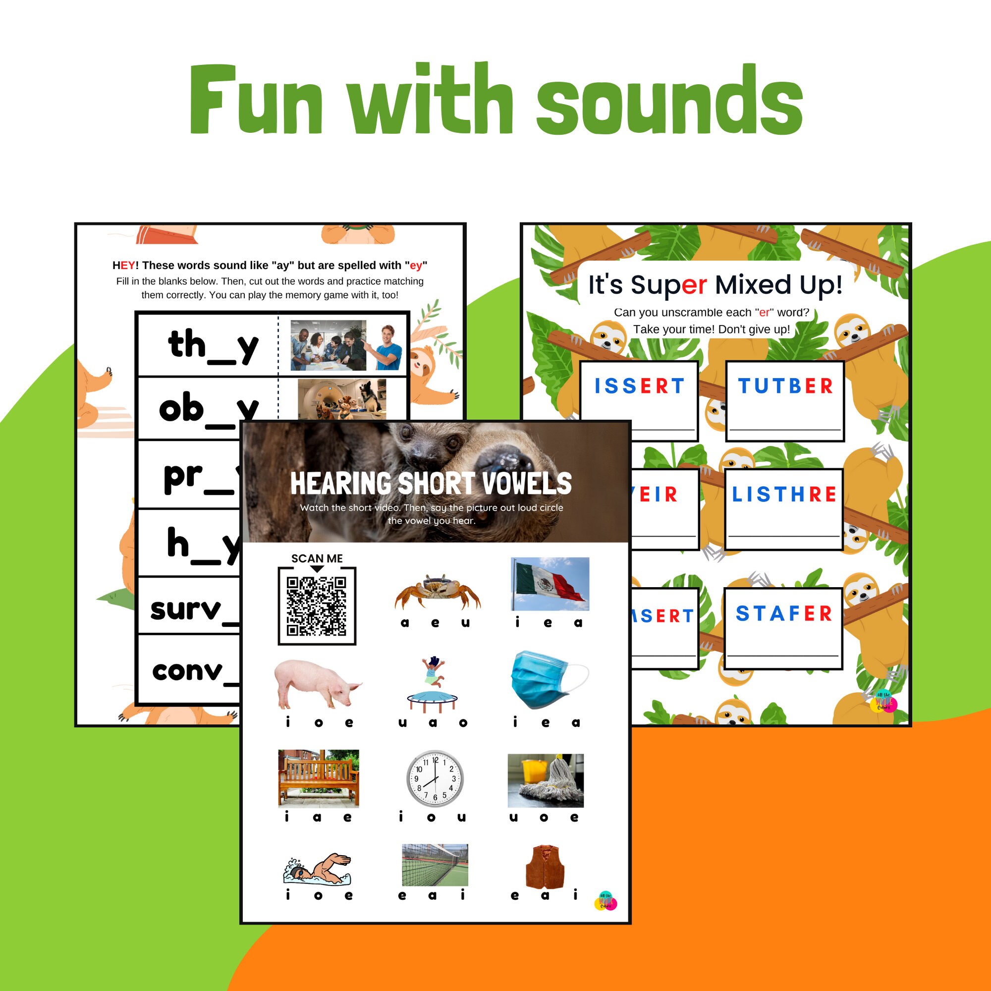 Sloth Spelling Activity Bundle for Ages 7-12 - Etsy