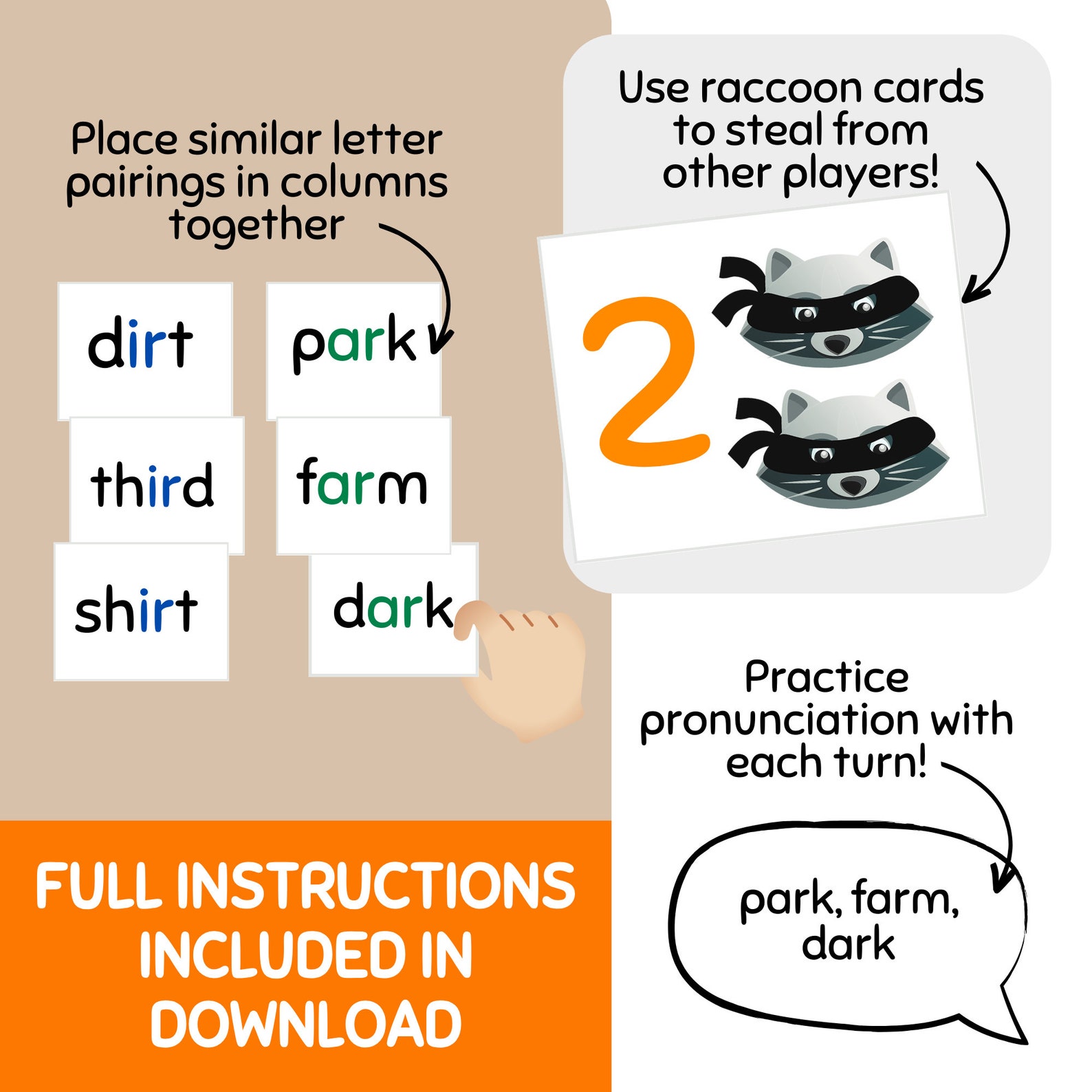 STEAL IT! Spelling Game - R-controlled Vowels, Magic E, & Vowel Teams ...