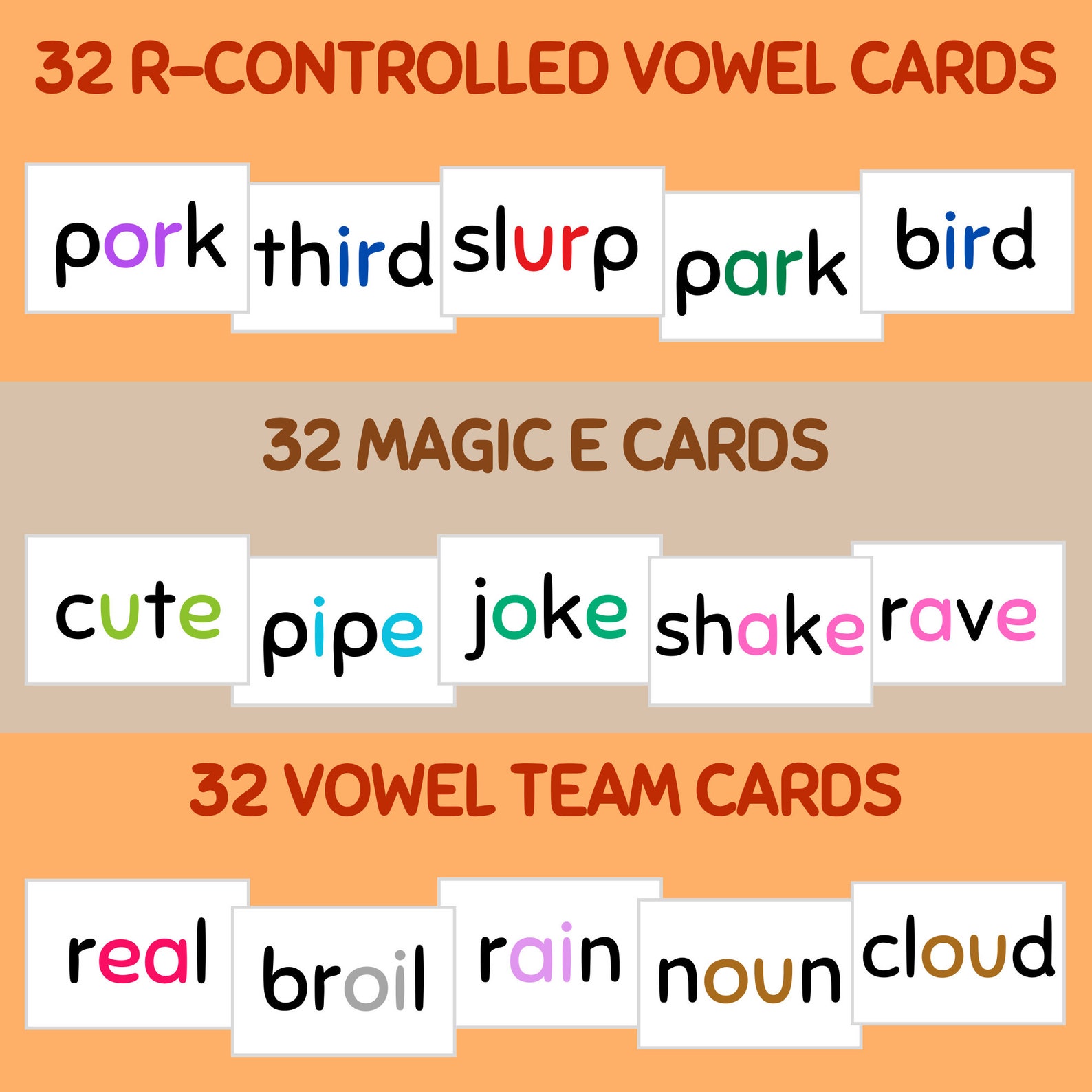 STEAL IT! Spelling Game - R-controlled Vowels, Magic E, & Vowel Teams ...