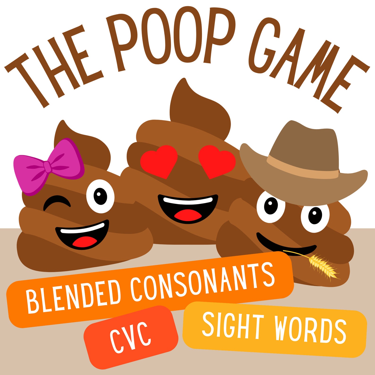 POOP Game - Blended Consonants, CVC, and Sight Words - Etsy